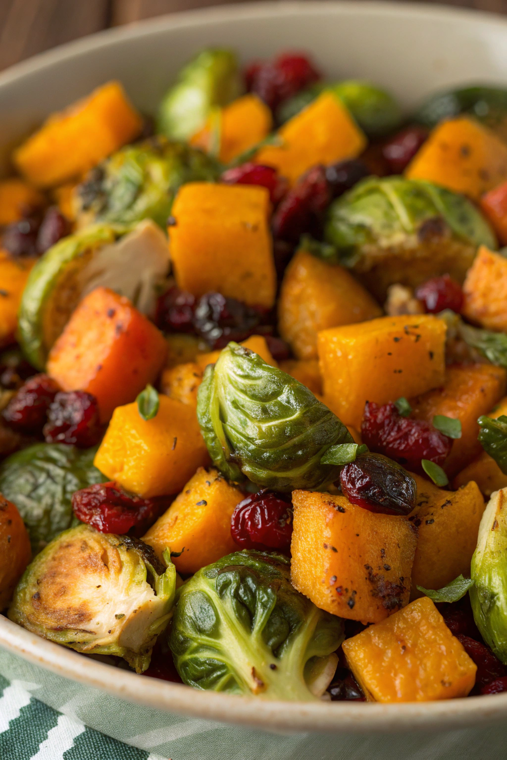 Roasted Butternut Squash Brussels sprouts with Pecans and Cranberries 2025