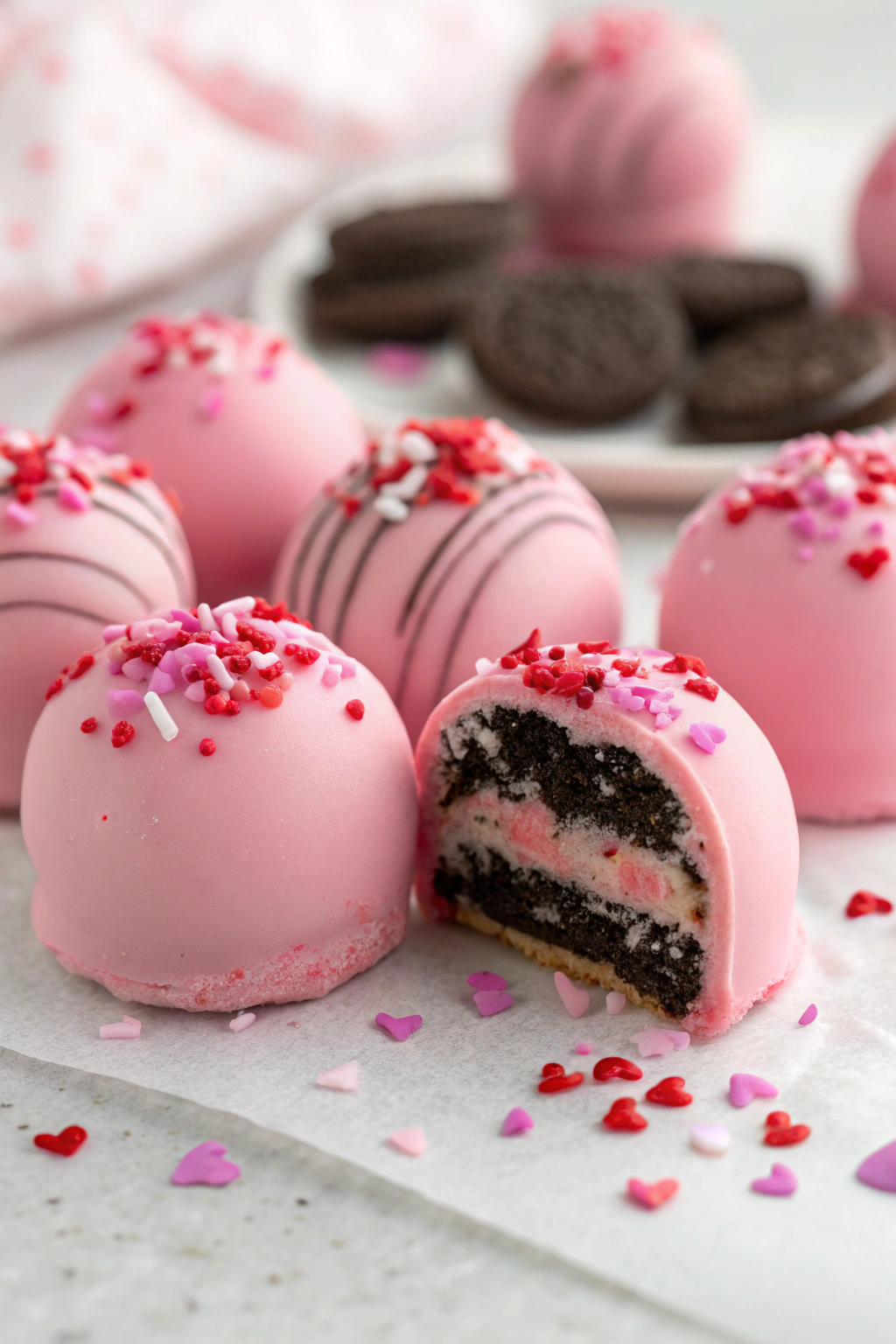 Oreo Truffle Balls with Pink Candy Coating 2026