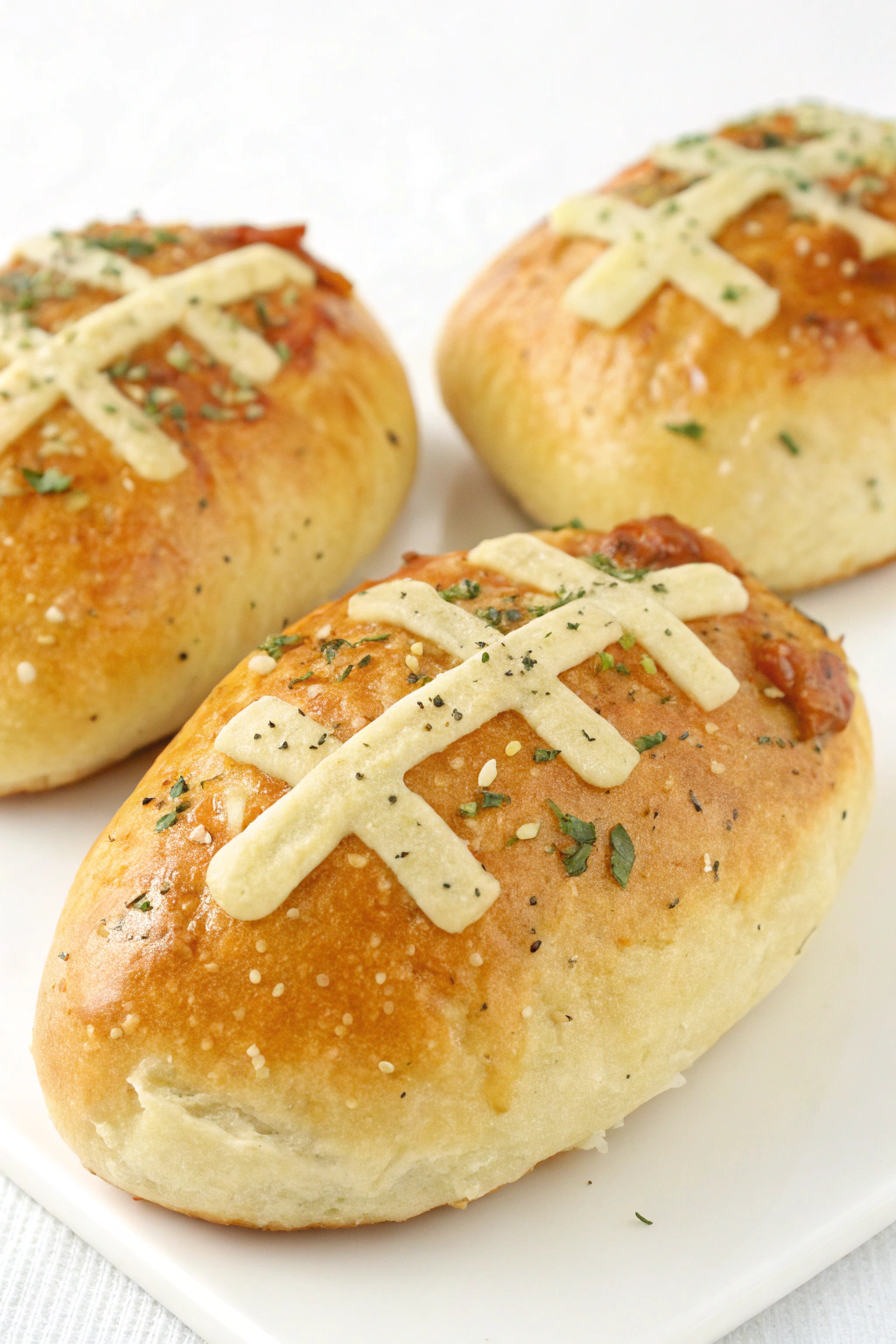 Football-Shaped Cheesy Stuffed Garlic Bread Rolls Recipe 2026